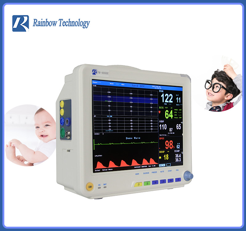 9 พารามิเตอร์ 40W Maternal Fetal Monitor 12.1 นิ้วแบบพกพา CTG Machine